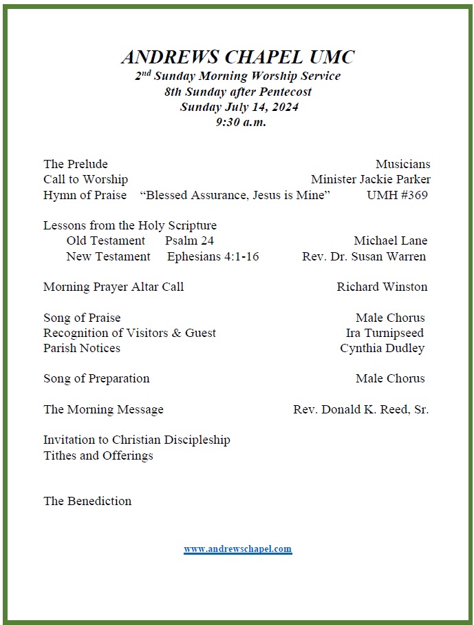 Church News – Andrews Chapel UMC
